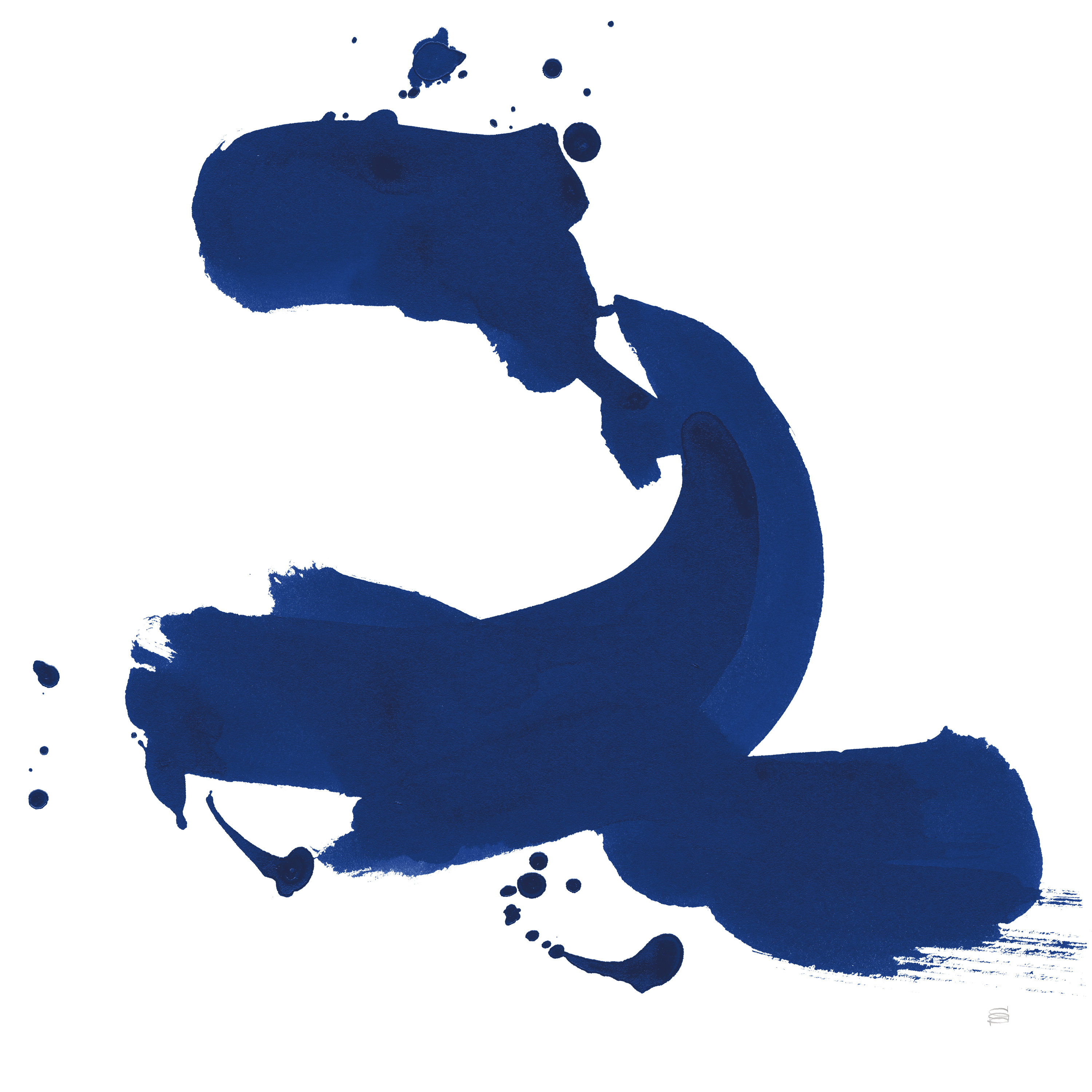 Wrought Studio™ Ezquiel Cobalt Ink Drops II On Canvas Print | Wayfair